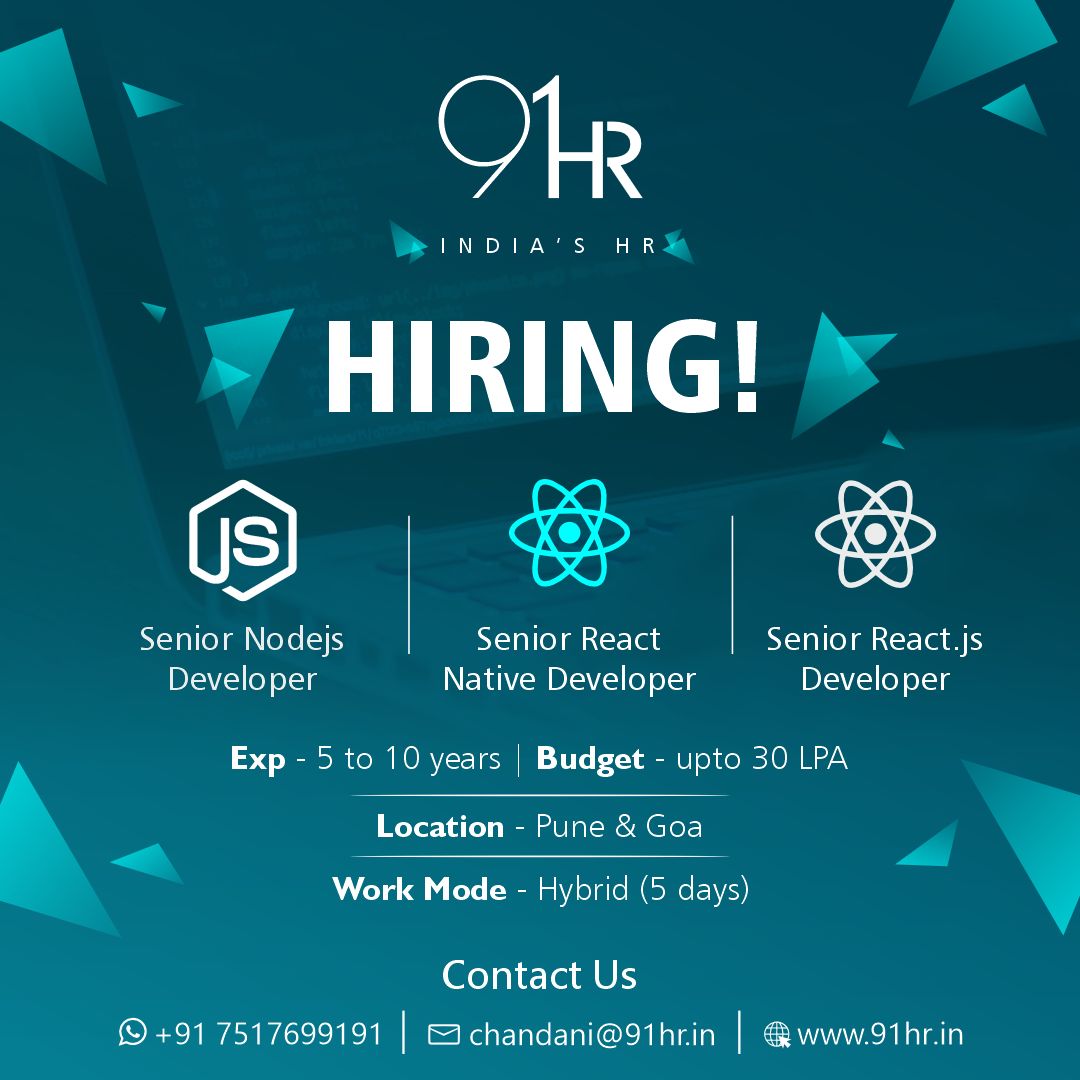 Chandani Naik on LinkedIn: #reactnative #nodejs #reactjs #developerjobs ... Chandani Naik on LinkedIn: #reactnative #nodejs #reactjs #developerjobs ...