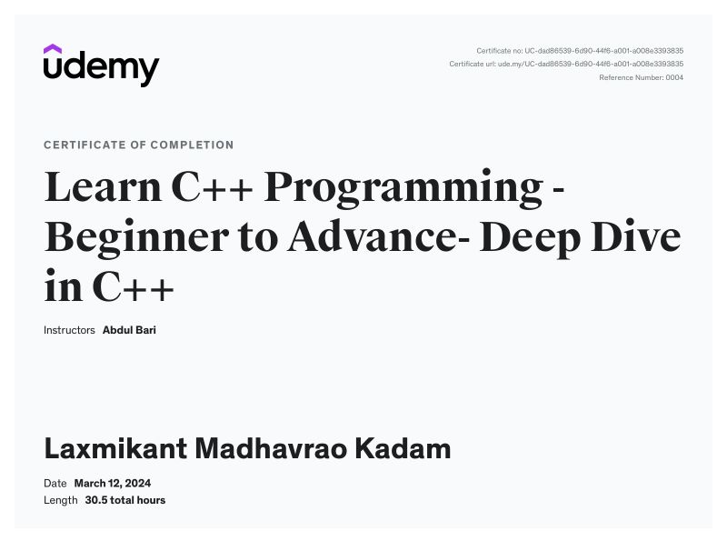 #coding #coursecompletion | Laxmikant kadam #coding #coursecompletion | Laxmikant kadam