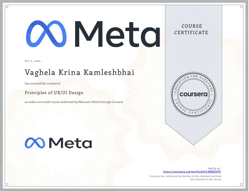 Krina Vaghela on LinkedIn: 🎓 View my verified achievement from Meta Krina Vaghela on LinkedIn: 🎓 View my verified achievement from Meta