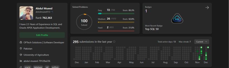 Abdul Mueed on LinkedIn: I have Completed 100 Problems of Leetcode. Abdul Mueed on LinkedIn: I have Completed 100 Problems of Leetcode.