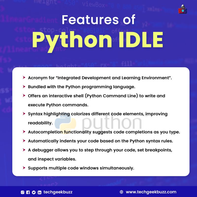TechGeekBuzz on LinkedIn: #python #pythonidle #idle # ... TechGeekBuzz on LinkedIn: #python #pythonidle #idle # ...