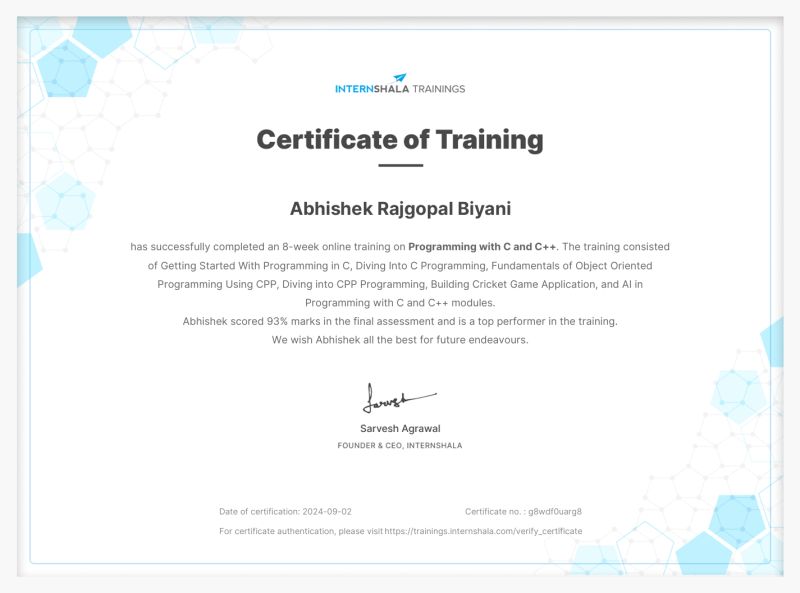 Abhishek Biyani on LinkedIn: #neverstoplearning #programming # ... Abhishek Biyani on LinkedIn: #neverstoplearning #programming # ...