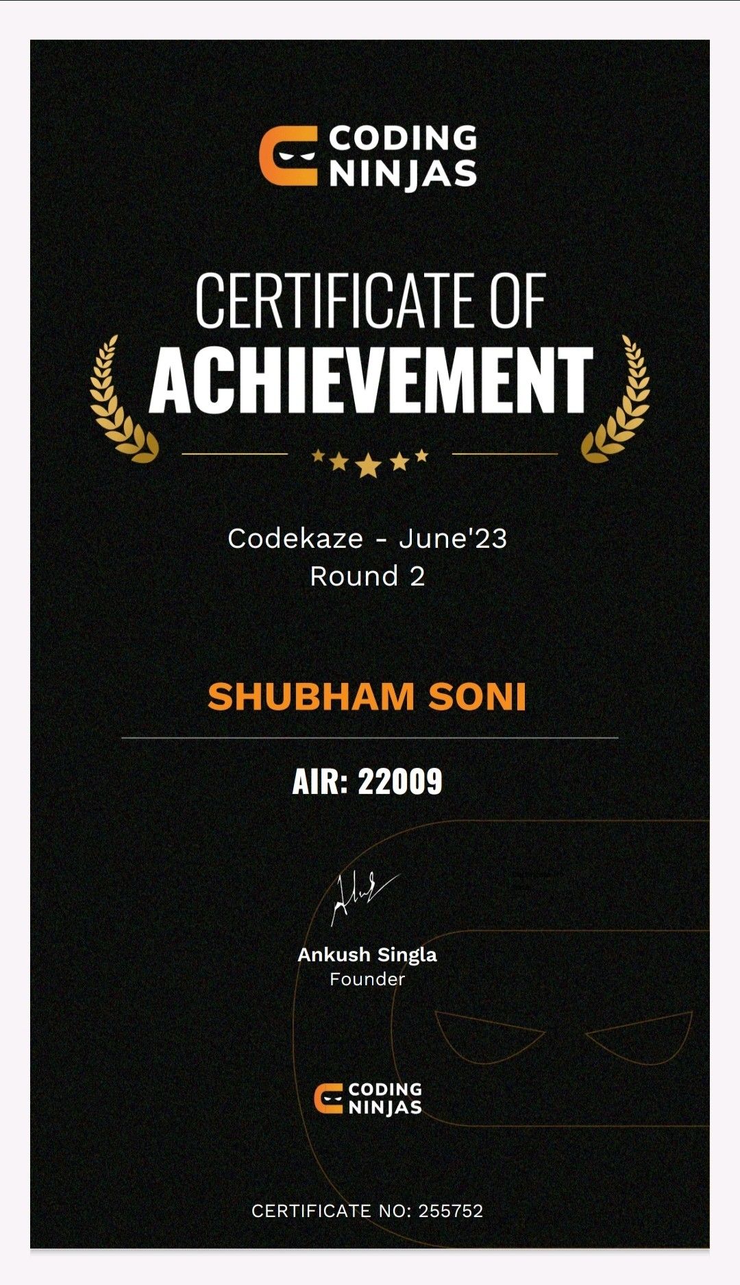 #coding #codingninjas #certificate #rank | Shubham Soni #coding #codingninjas #certificate #rank | Shubham Soni