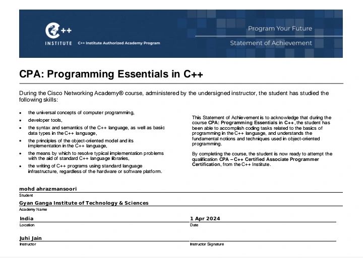 Mohd Ahraz Mansoori on LinkedIn: #cplusplus Mohd Ahraz Mansoori on LinkedIn: #cplusplus