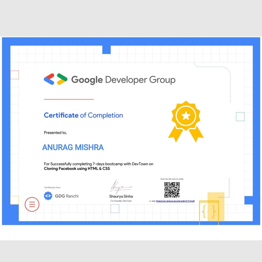 Anurag Mishra on LinkedIn: Cloning Facebook using HTML &CSS🥳🥳 Anurag Mishra on LinkedIn: Cloning Facebook using HTML &CSS🥳🥳