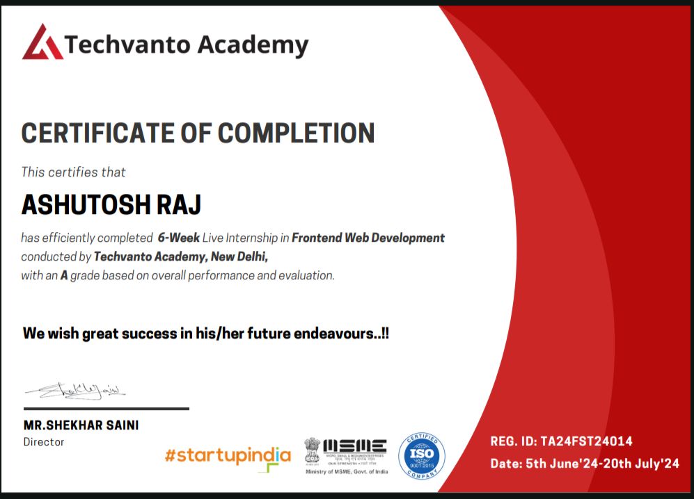 Ashutosh Raj Singh on LinkedIn: #webdevelopment #certificate Ashutosh Raj Singh on LinkedIn: #webdevelopment #certificate