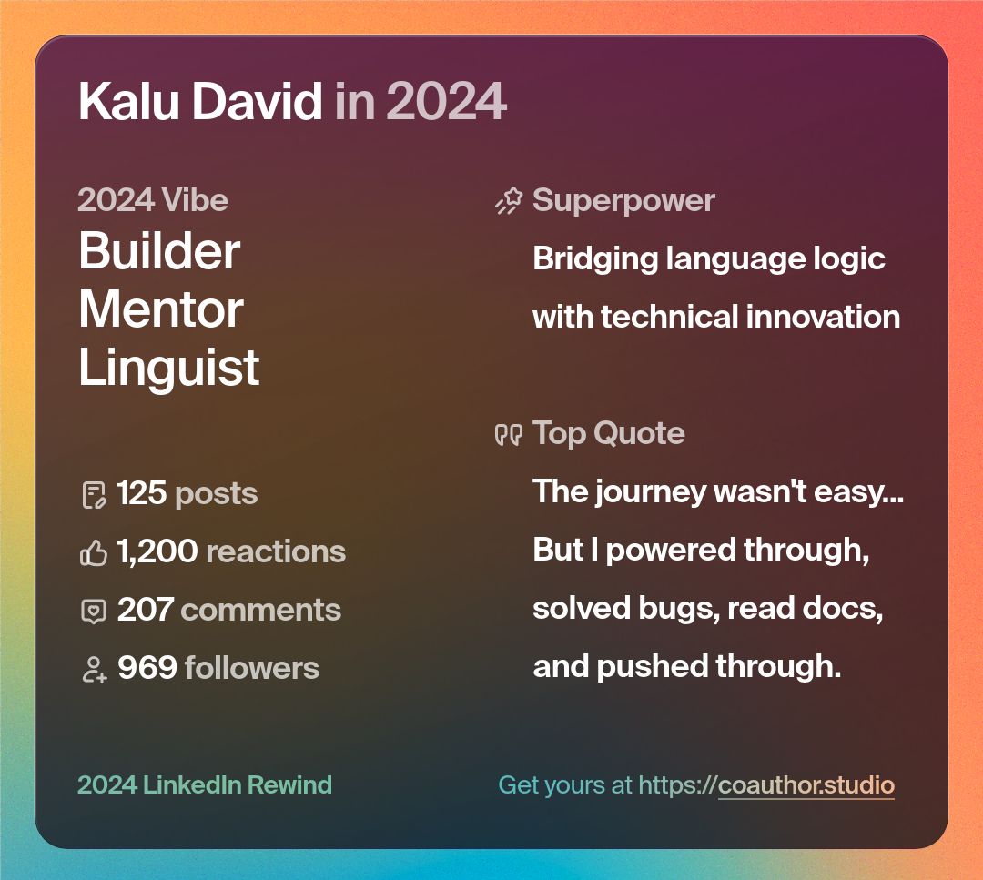 Kalu David on LinkedIn: #100daysofcodechallenge #buildinginpublic # ... Kalu David on LinkedIn: #100daysofcodechallenge #buildinginpublic # ...