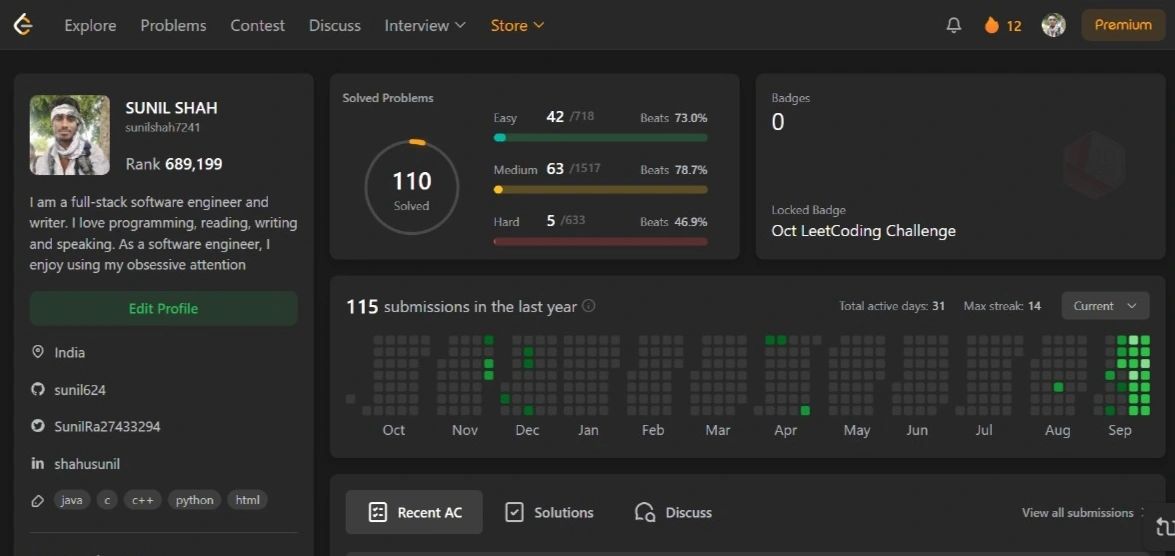 SUNIL SHAH on LinkedIn: #leetcode #codingjourney #dsa #achievement # ... SUNIL SHAH on LinkedIn: #leetcode #codingjourney #dsa #achievement # ...
