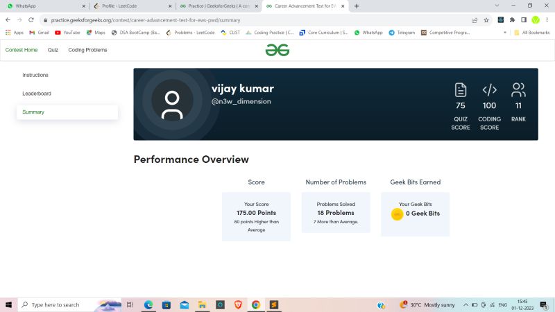 Vijay Kumar on LinkedIn: #codingcontest #geeksforgeeks Vijay Kumar on LinkedIn: #codingcontest #geeksforgeeks