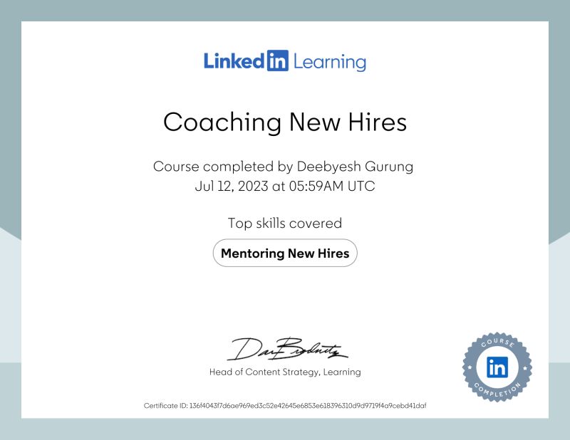Deebyesh Gurung on LinkedIn: Certificate of Completion Deebyesh Gurung on LinkedIn: Certificate of Completion