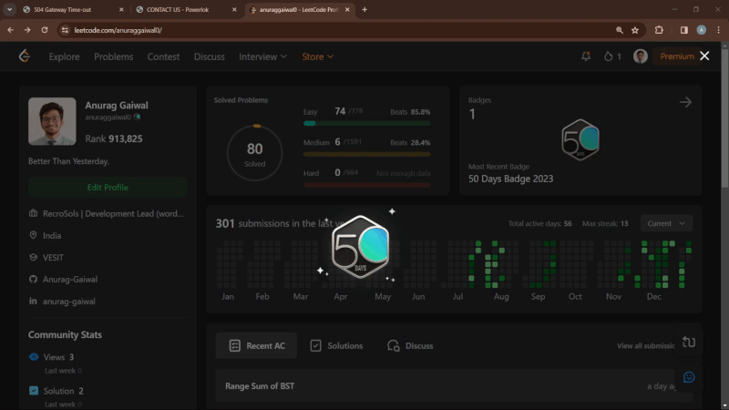 Reaching 50 days of LeetCode challenge | Anurag Gaiwal posted on the ... Reaching 50 days of LeetCode challenge | Anurag Gaiwal posted on the ...