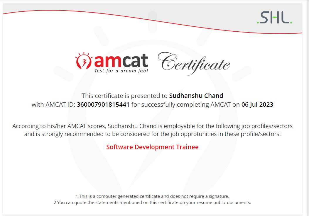 #amcat #softwaredevelopment #share #connections | Sudhanshu Chand #amcat #softwaredevelopment #share #connections | Sudhanshu Chand