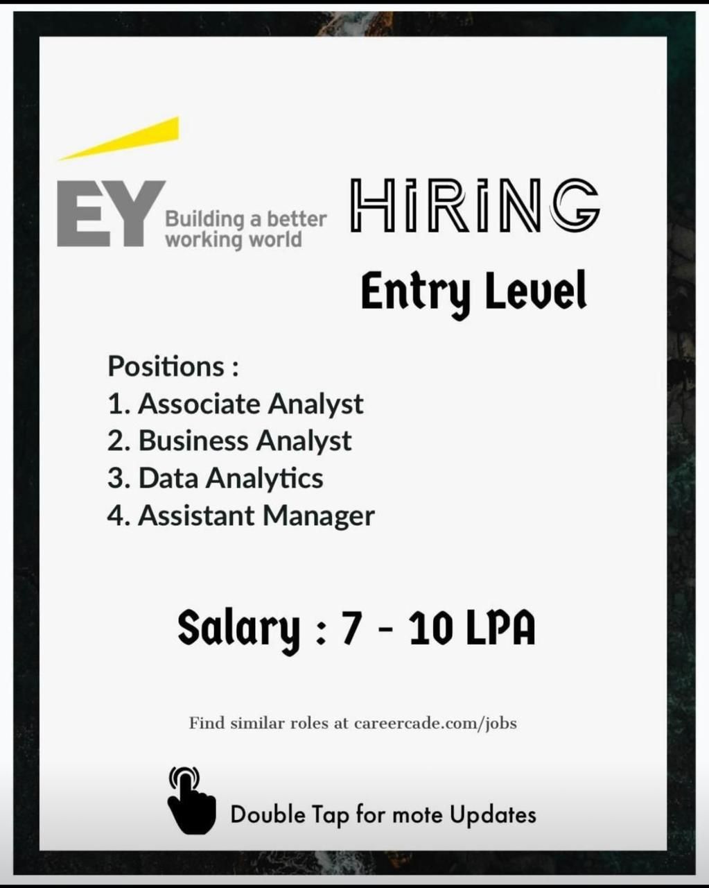 EY Hiring 2025 Internship ,Freshers and Experienced Salary: Rs. 8 -25 ... EY Hiring 2025 Internship ,Freshers and Experienced Salary: Rs. 8 -25 ...
