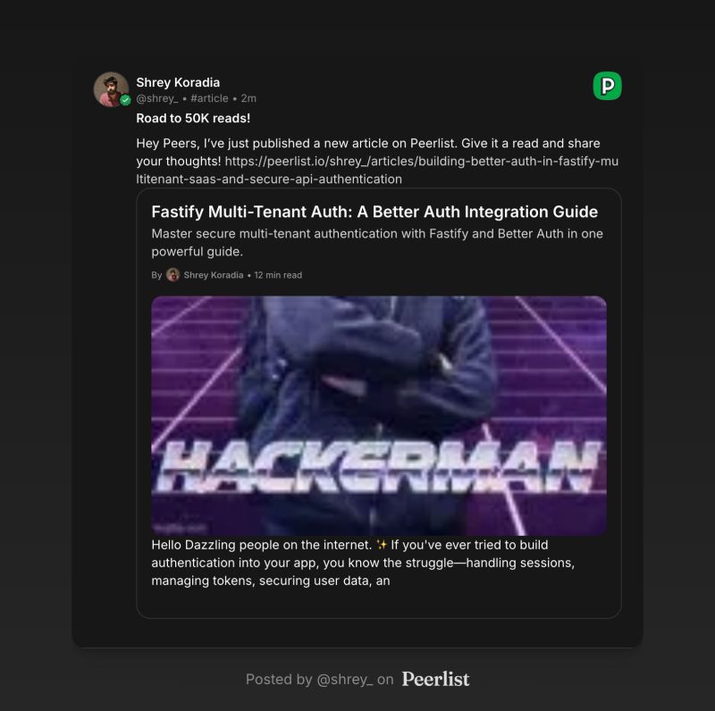 🚀 Just Published on Peerlist! | SHREY KORADIA 🚀 Just Published on Peerlist! | SHREY KORADIA