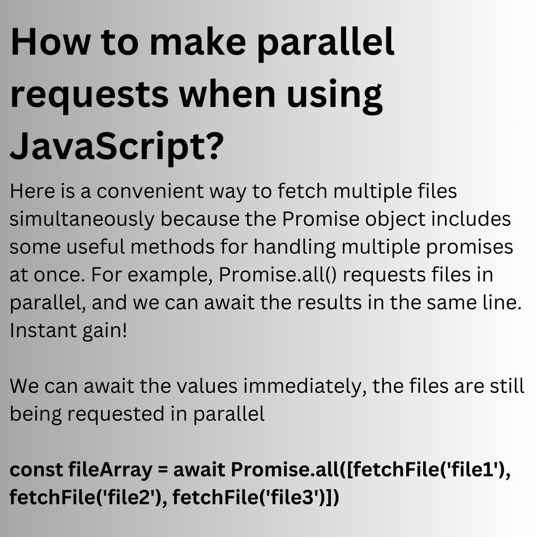Parambir Kaur on LinkedIn: #parallelrequests #javascript #developer #tech Parambir Kaur on LinkedIn: #parallelrequests #javascript #developer #tech