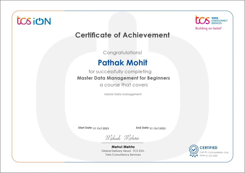 Mohit Pathak on LinkedIn: #tcs #tcsion #course #free #students Mohit Pathak on LinkedIn: #tcs #tcsion #course #free #students