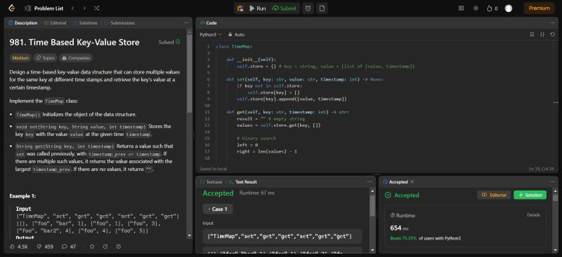 LeetCode code: Time-Based Key-Value Store | kartik malik posted on the ... LeetCode code: Time-Based Key-Value Store | kartik malik posted on the ...