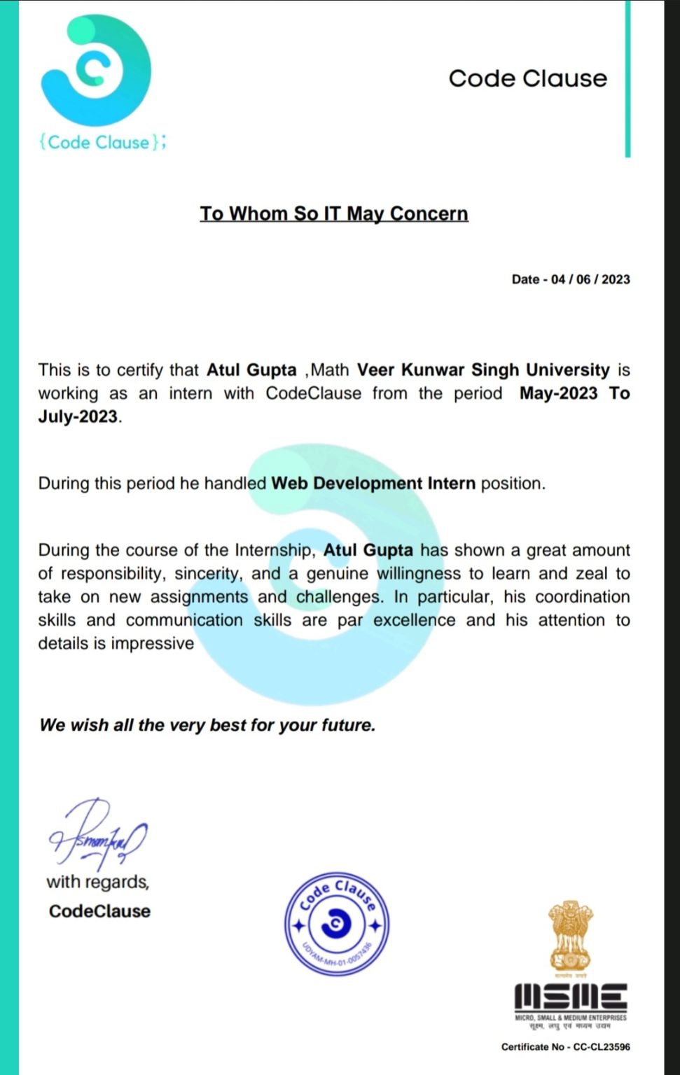 Atul Gupta on LinkedIn: #internship #share #webdevelopment Atul Gupta on LinkedIn: #internship #share #webdevelopment