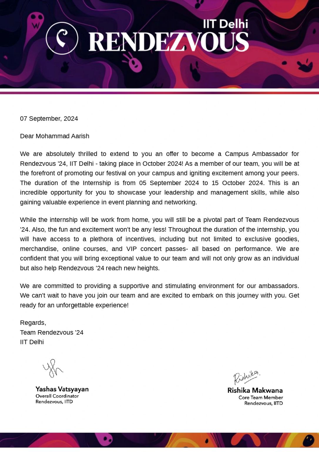 Mohammad Aarish on LinkedIn: #rendezvous24 #campusambassador #iitdelhi ... Mohammad Aarish on LinkedIn: #rendezvous24 #campusambassador #iitdelhi ...