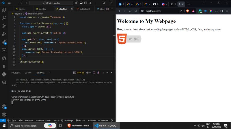 Day 10 of Node.js challenge with Scaler | Anirudh Sahu posted on the ... Day 10 of Node.js challenge with Scaler | Anirudh Sahu posted on the ...