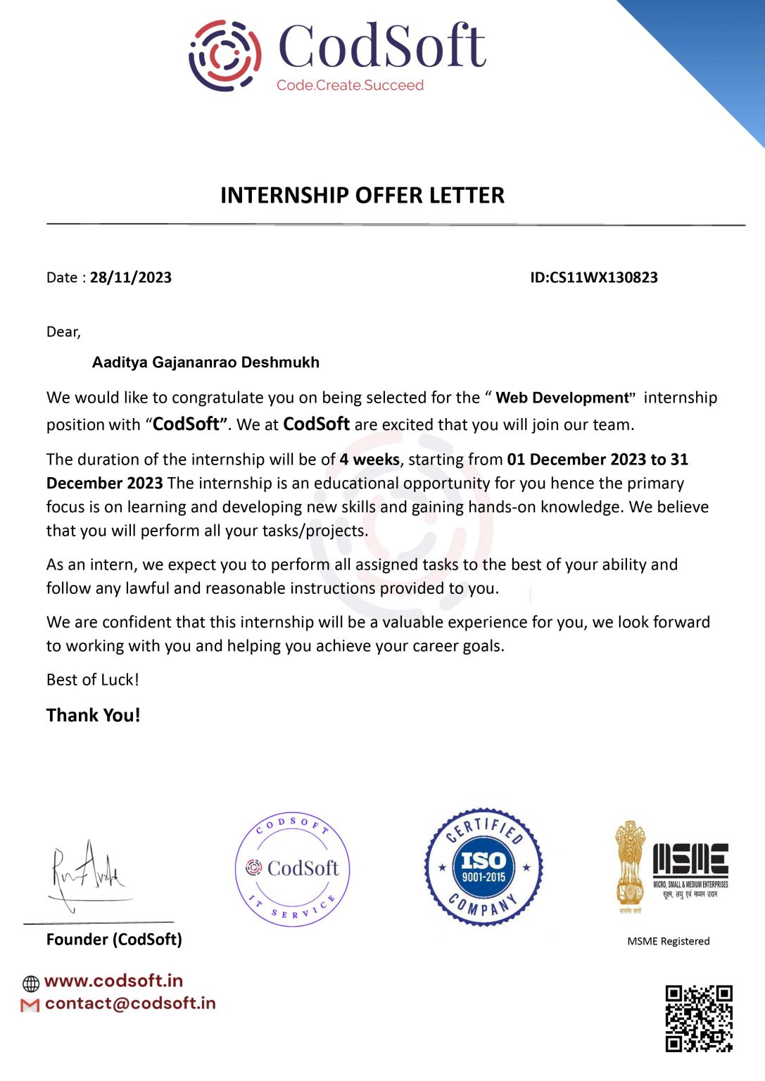 #codsoft #internship #webdevelopment #codsoftinternship | Aaditya Deshmukh #codsoft #internship #webdevelopment #codsoftinternship | Aaditya Deshmukh