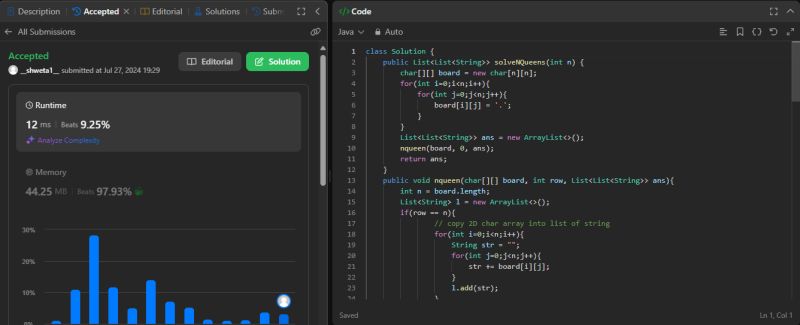 Shweta Yadav on LinkedIn: #codingjourney #leetcode #nqueens #algorithms ... Shweta Yadav on LinkedIn: #codingjourney #leetcode #nqueens #algorithms ...