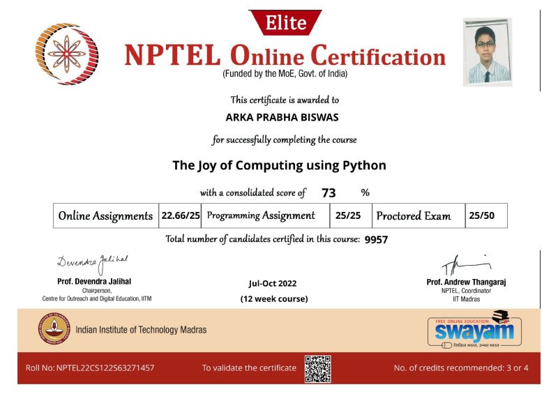 Arka Prabha Biswas on LinkedIn: #iitmadras #pythonprogramming # ... Arka Prabha Biswas on LinkedIn: #iitmadras #pythonprogramming # ...