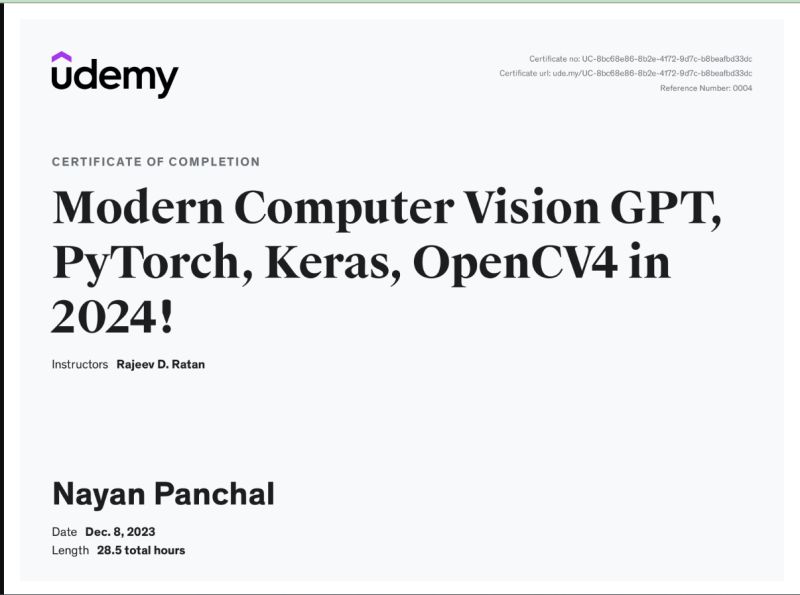 Nayan Panchal on LinkedIn: #computervision #udemy #gpt #pytorch #keras ... Nayan Panchal on LinkedIn: #computervision #udemy #gpt #pytorch #keras ...