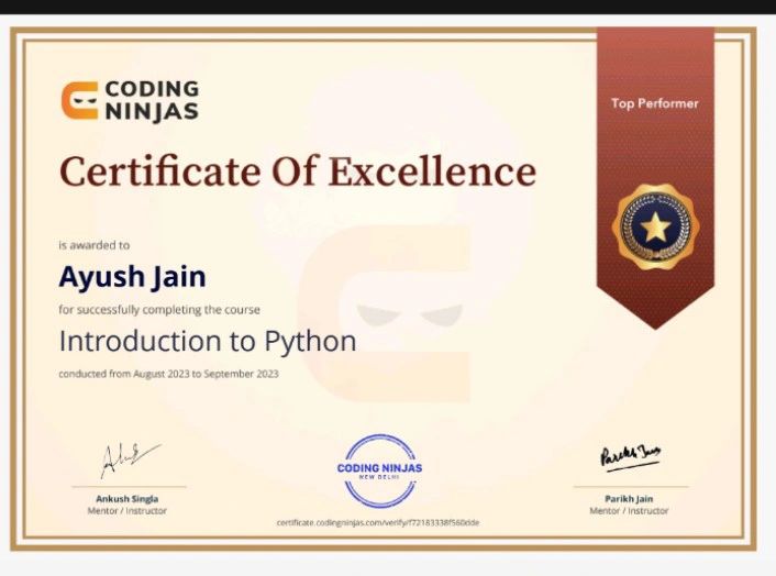 Ayush Jain on LinkedIn: Coding ninjas 💯 Ayush Jain on LinkedIn: Coding ninjas 💯