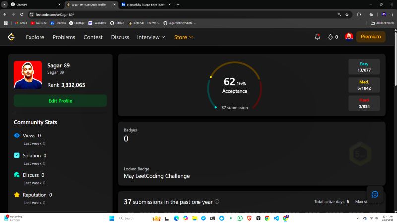 #100daysofcode #dsa #javascript #latenightgrind #growthmindset… | Sagar ... #100daysofcode #dsa #javascript #latenightgrind #growthmindset… | Sagar ...