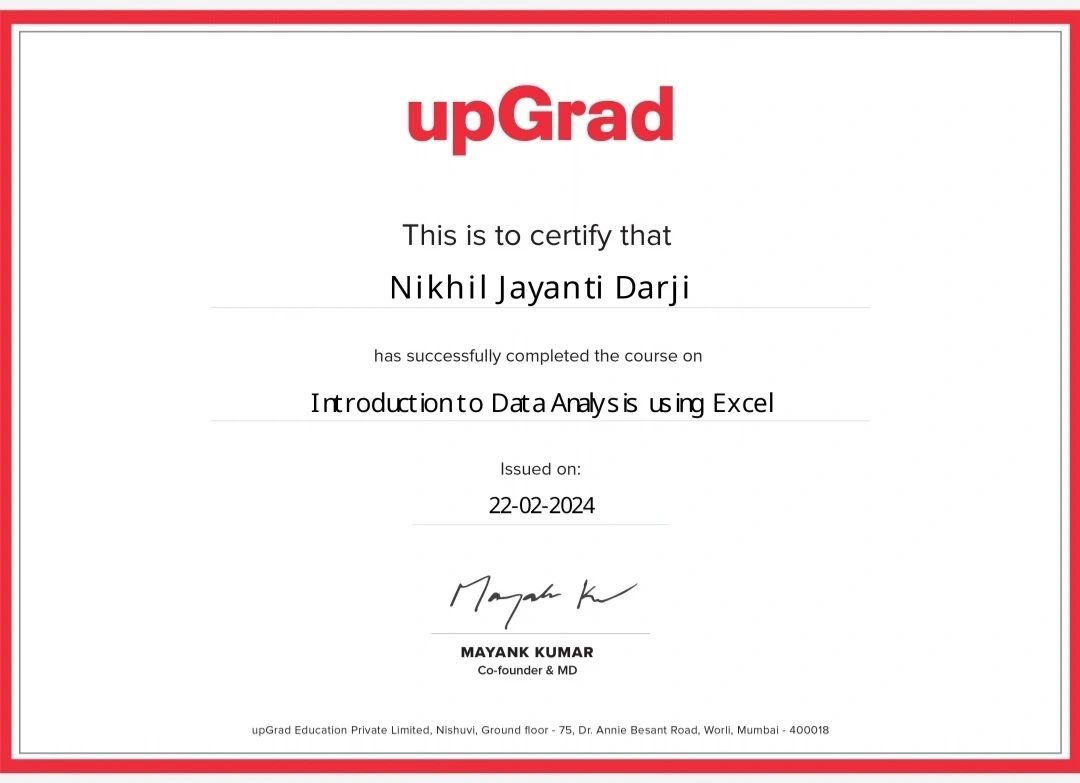 Nikhil Darji on LinkedIn: #upgrad Nikhil Darji on LinkedIn: #upgrad