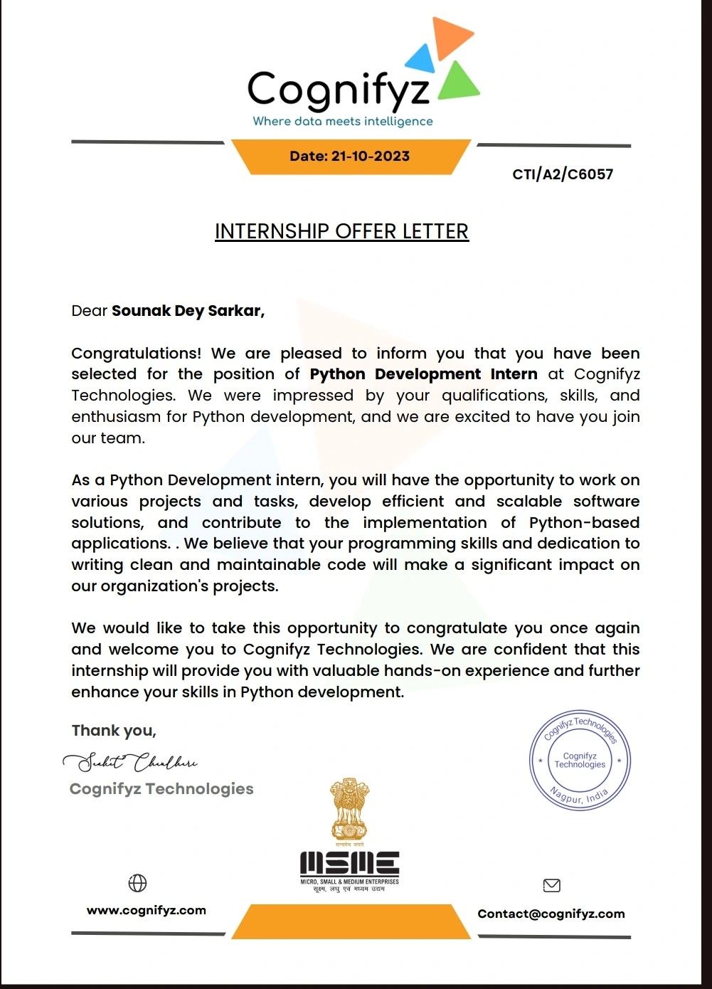 Sounak Dey Sarkar on LinkedIn: #python_development #cognifyz #internship Sounak Dey Sarkar on LinkedIn: #python_development #cognifyz #internship