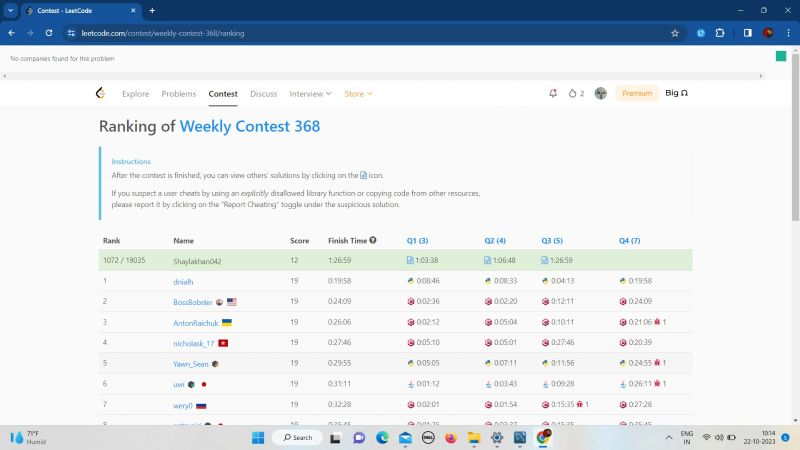 SHAYLA KHAN on LinkedIn: #leetcode #codingcontest #achievementunlocked ... SHAYLA KHAN on LinkedIn: #leetcode #codingcontest #achievementunlocked ...