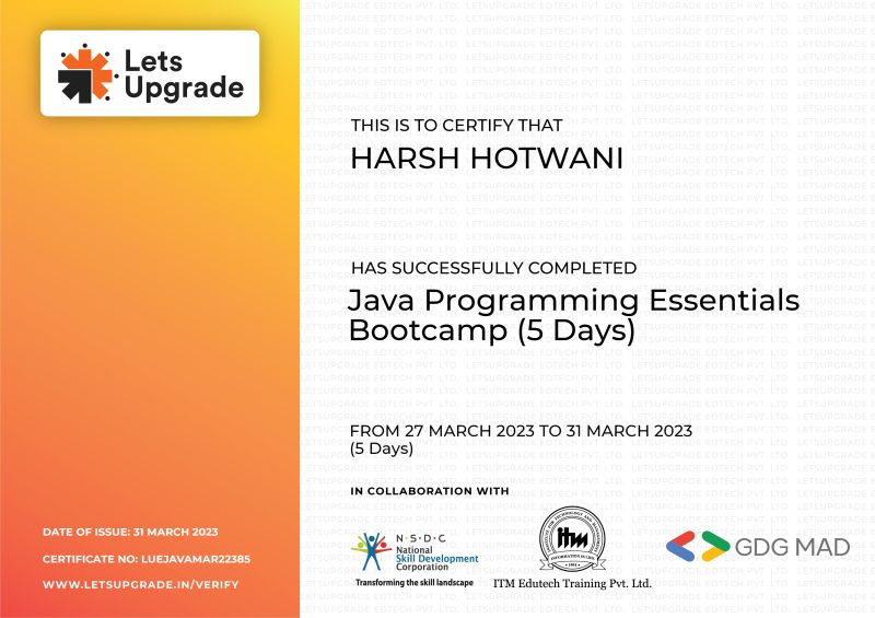 HARSH HOTWANI on LinkedIn: #java #programming HARSH HOTWANI on LinkedIn: #java #programming