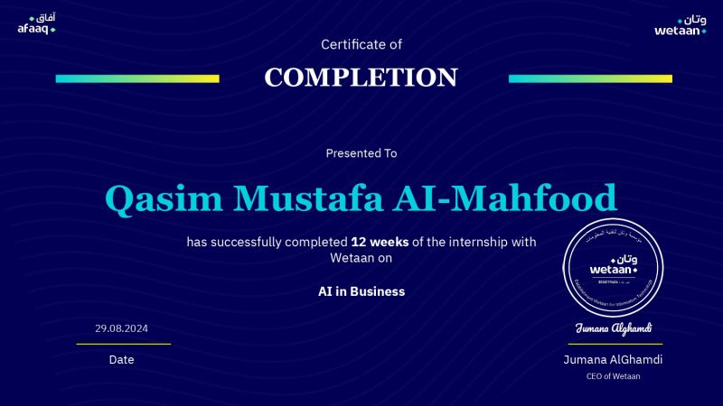 Qasim Mahfood on LinkedIn: Two Days ago, I completed my training ... Qasim Mahfood on LinkedIn: Two Days ago, I completed my training ...