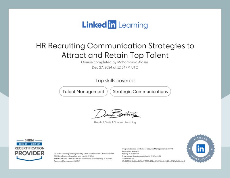 Mohammad Alasiri on LinkedIn: Certificate of Completion Mohammad Alasiri on LinkedIn: Certificate of Completion