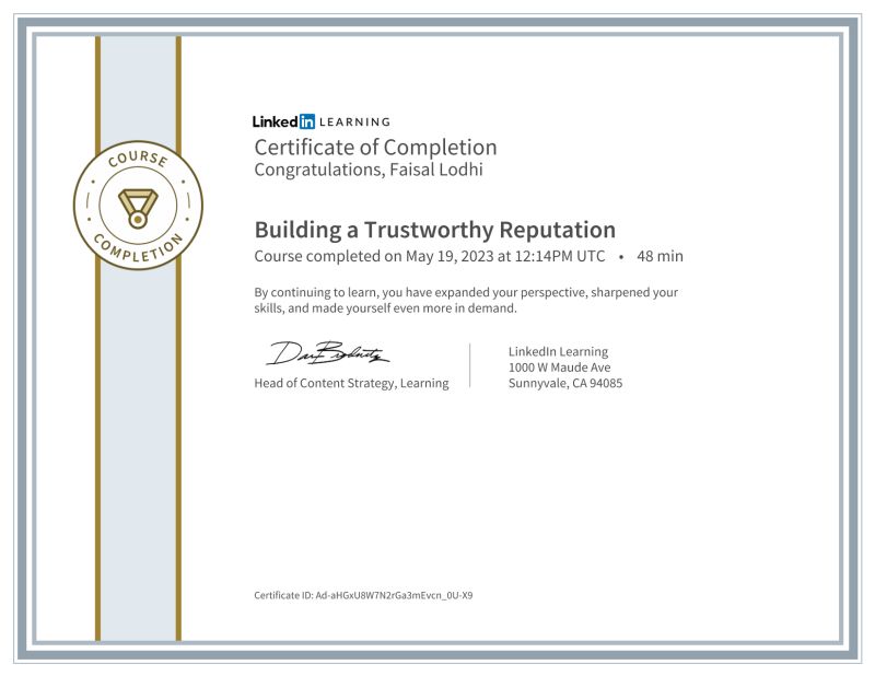 Faisal Lodhi on LinkedIn: Certificate of Completion Faisal Lodhi on LinkedIn: Certificate of Completion