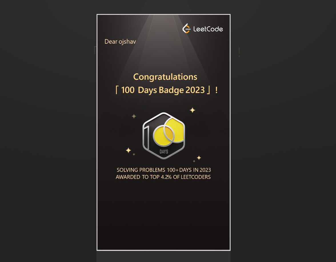 Ojshav Saxena on LinkedIn: #leetcode #100daysofcode #codingjourney Ojshav Saxena on LinkedIn: #leetcode #100daysofcode #codingjourney