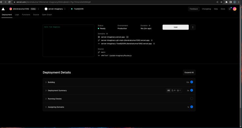 Jitendra Kumar Yadav on LinkedIn: #imaginaryai #nodejs #express #mongodb Jitendra Kumar Yadav on LinkedIn: #imaginaryai #nodejs #express #mongodb