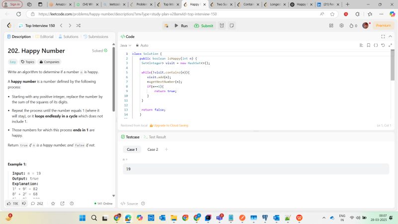 #leetcode #java #problemsolving #coding #dsa #happynumber #hashset # ... #leetcode #java #problemsolving #coding #dsa #happynumber #hashset # ...
