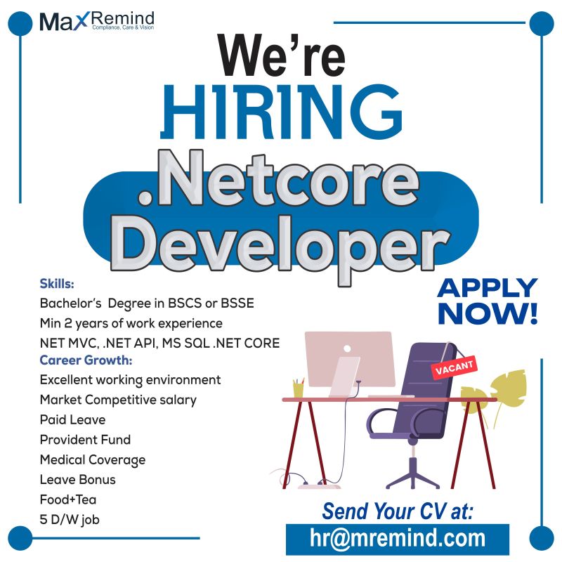 MaxRemind Inc on LinkedIn: #dotnetjobs #dotnetdeveloper #dotnet #dotnetcore MaxRemind Inc on LinkedIn: #dotnetjobs #dotnetdeveloper #dotnet #dotnetcore