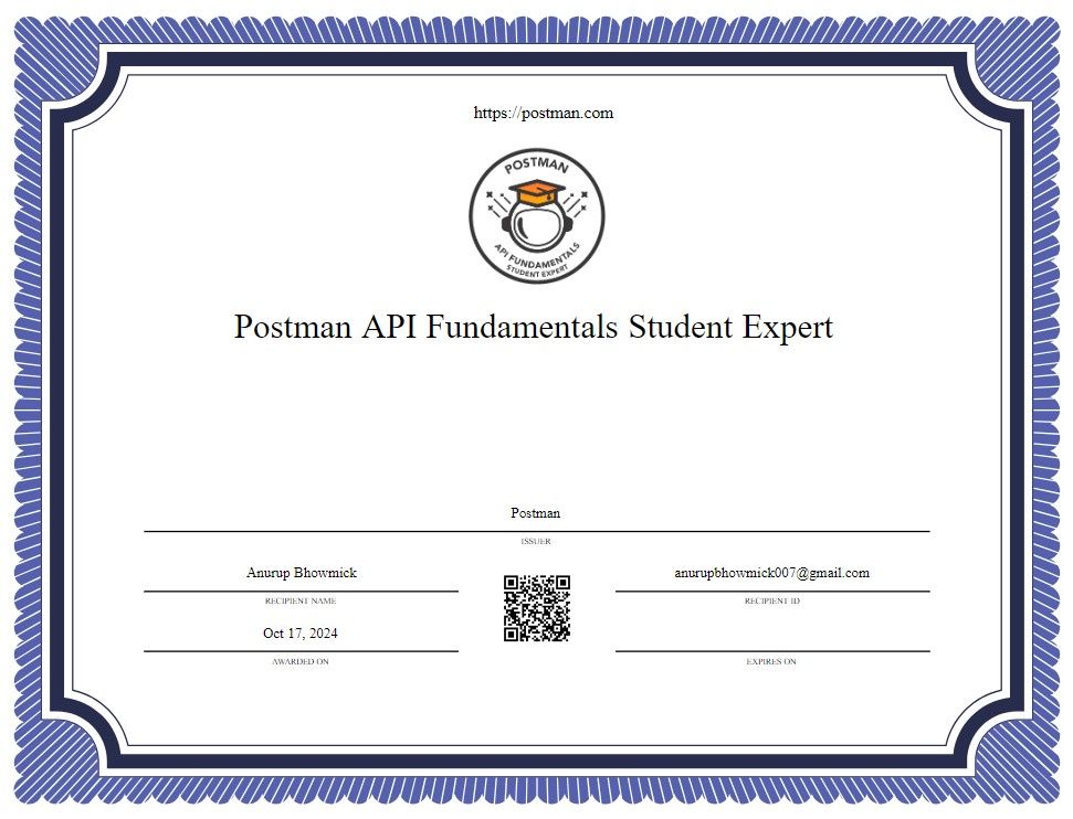 ANURUP BHOWMICK on LinkedIn: #postmanstudentexpert #apidevelopment # ... ANURUP BHOWMICK on LinkedIn: #postmanstudentexpert #apidevelopment # ...