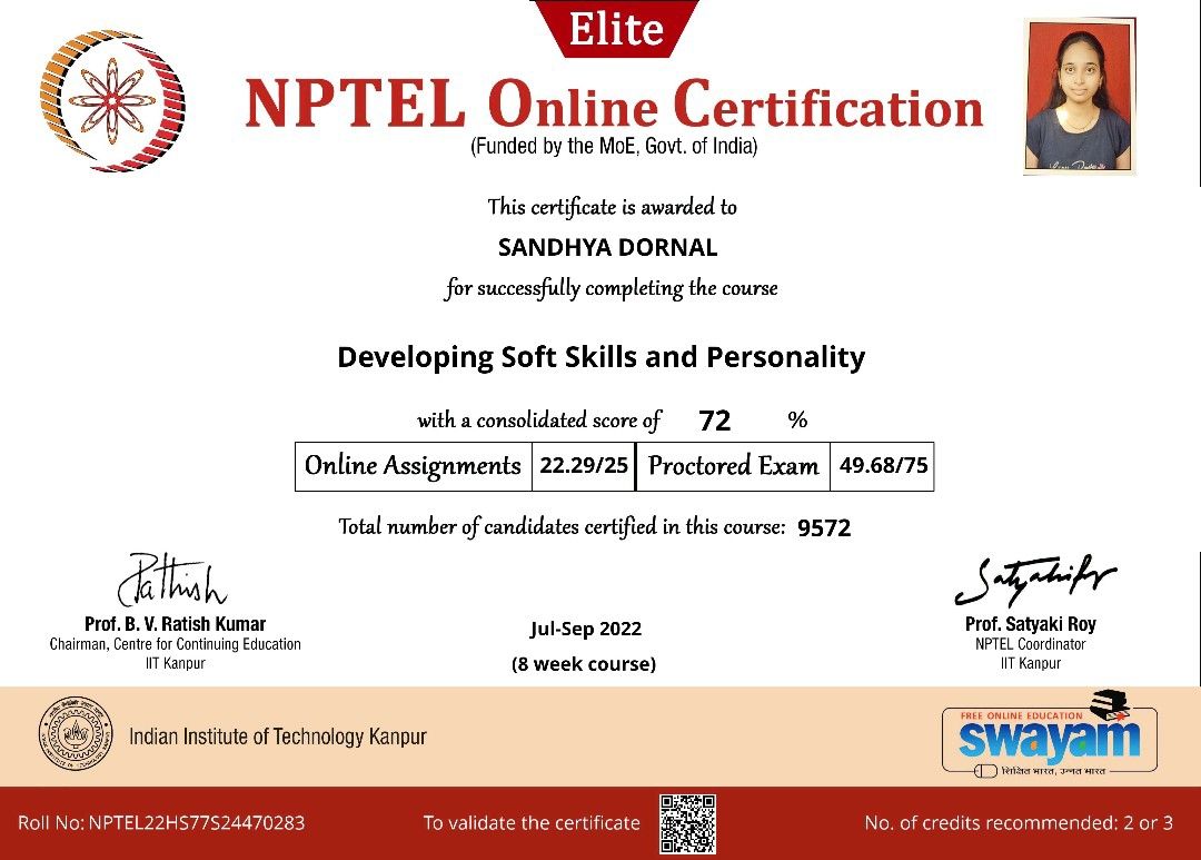 #nptel | Sandhya Dornal #nptel | Sandhya Dornal