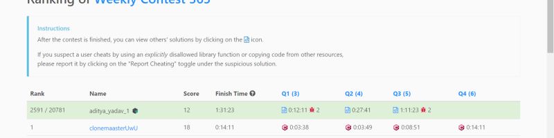 Aditya Yadav on LinkedIn: #leetcode #contest #cp #weekly #programming #pr Aditya Yadav on LinkedIn: #leetcode #contest #cp #weekly #programming #pr