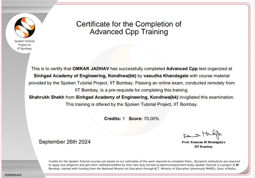 Omkar Jadhav on LinkedIn: #advancedc #iitbombay #spokentutorial #learning Omkar Jadhav on LinkedIn: #advancedc #iitbombay #spokentutorial #learning
