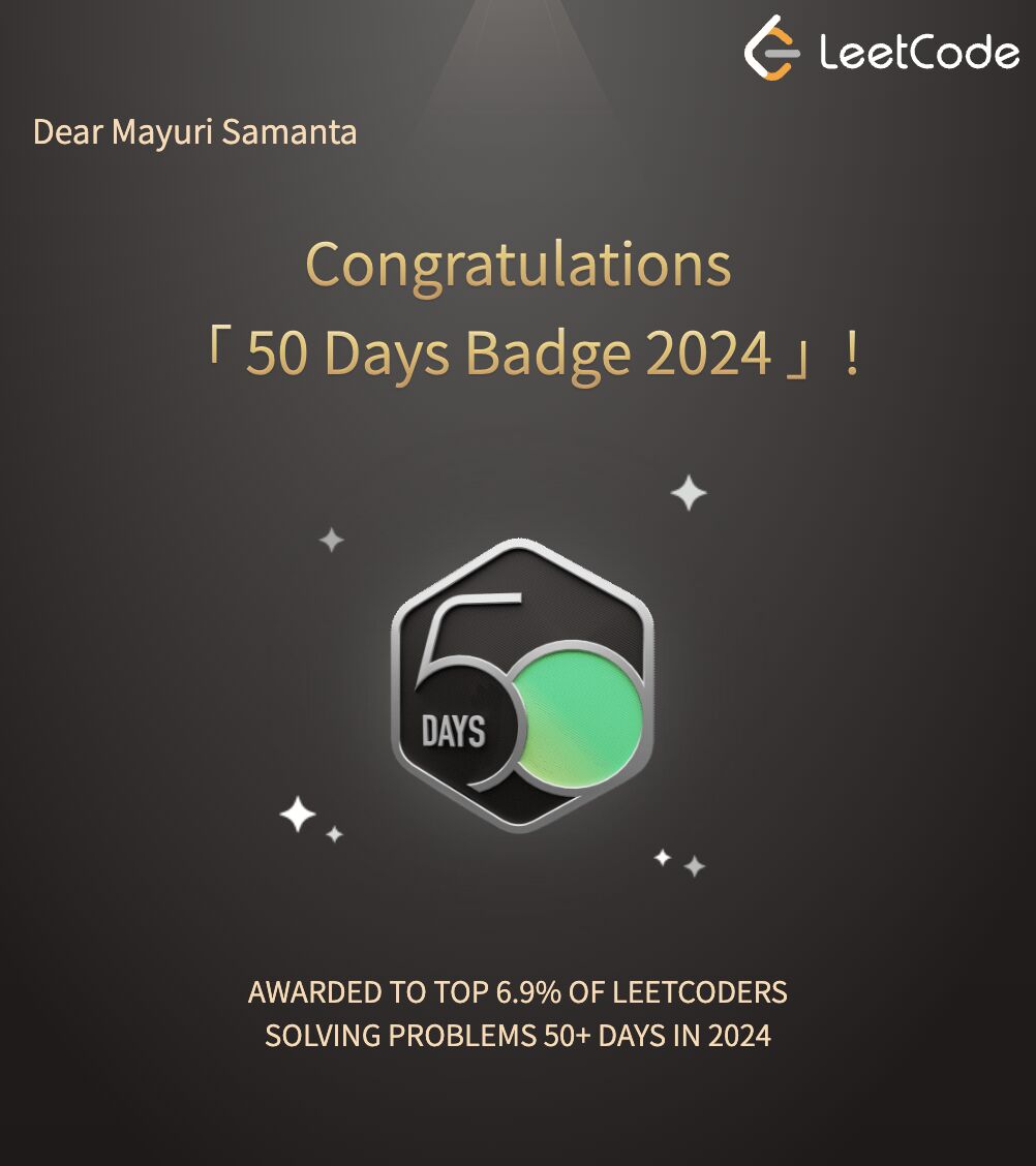 Mayuri Samanta on LinkedIn: #leetcode #codingchallenge #keeppushing ... Mayuri Samanta on LinkedIn: #leetcode #codingchallenge #keeppushing ...