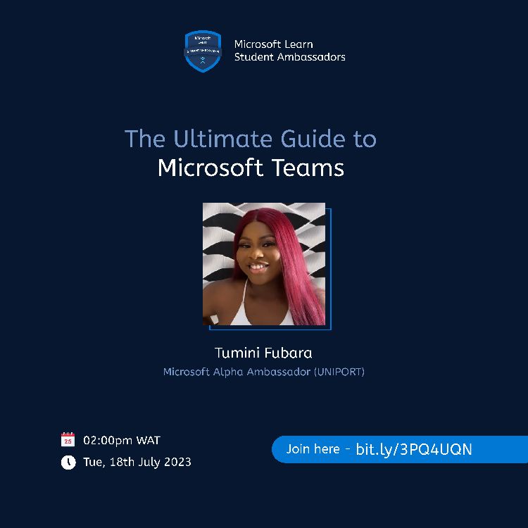 Tumini Fubarakworo on LinkedIn: #microsoftlearn #studentambassadors # ... Tumini Fubarakworo on LinkedIn: #microsoftlearn #studentambassadors # ...