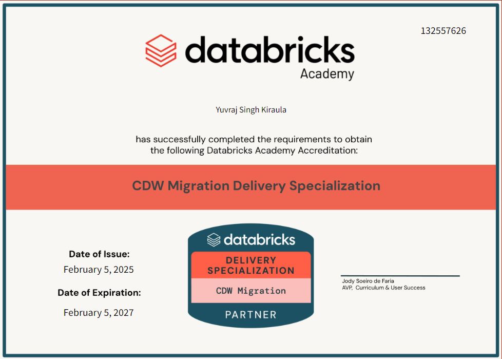 Yuvraj Singh Kiraula on LinkedIn: #impetus #databricks #cdw # ... Yuvraj Singh Kiraula on LinkedIn: #impetus #databricks #cdw # ...