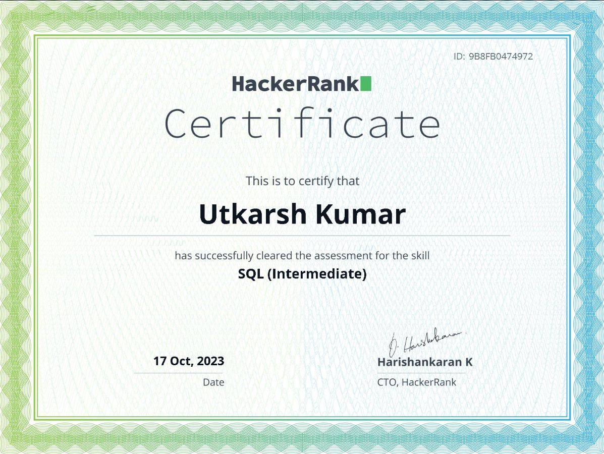 Utkarsh Kumar on LinkedIn: #connections #sql #drvishwanathan #vitbhopal Utkarsh Kumar on LinkedIn: #connections #sql #drvishwanathan #vitbhopal