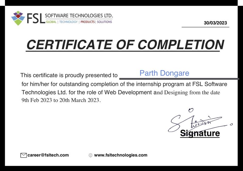 Parth Dongare on LinkedIn: #connections #internship #webdevelopment Parth Dongare on LinkedIn: #connections #internship #webdevelopment